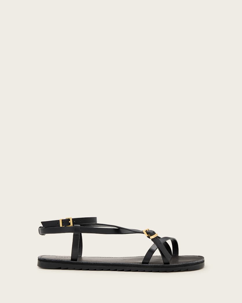 Tyla Leather Sandals Black | ALLSAINTS